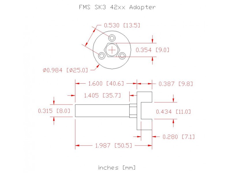 FMS / Airfield Prop Adapter for Turnigy SK3 42xx Series